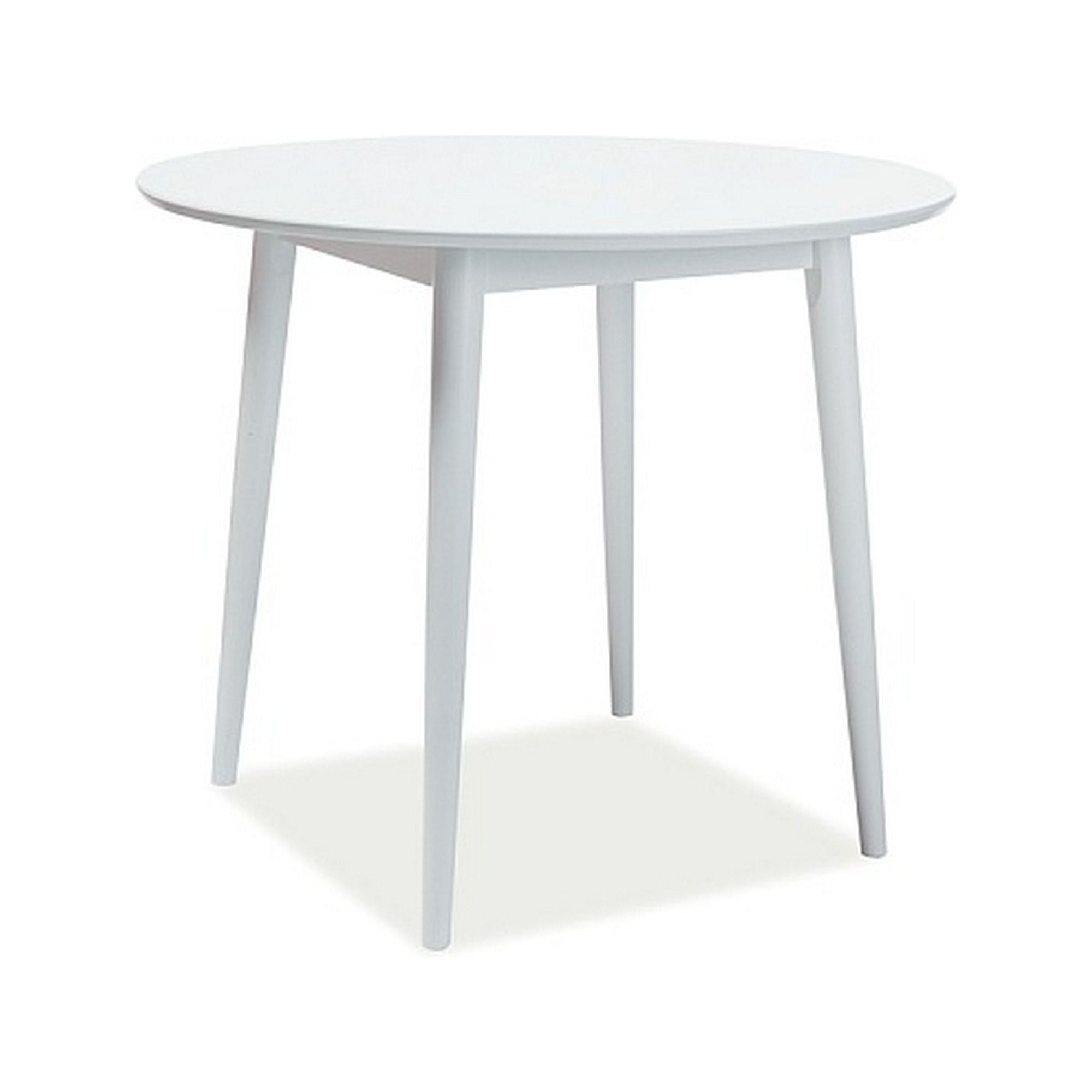 Masa rotunda LARSON, alba, lemn, 90x75 cm | OCEAN.ro ️