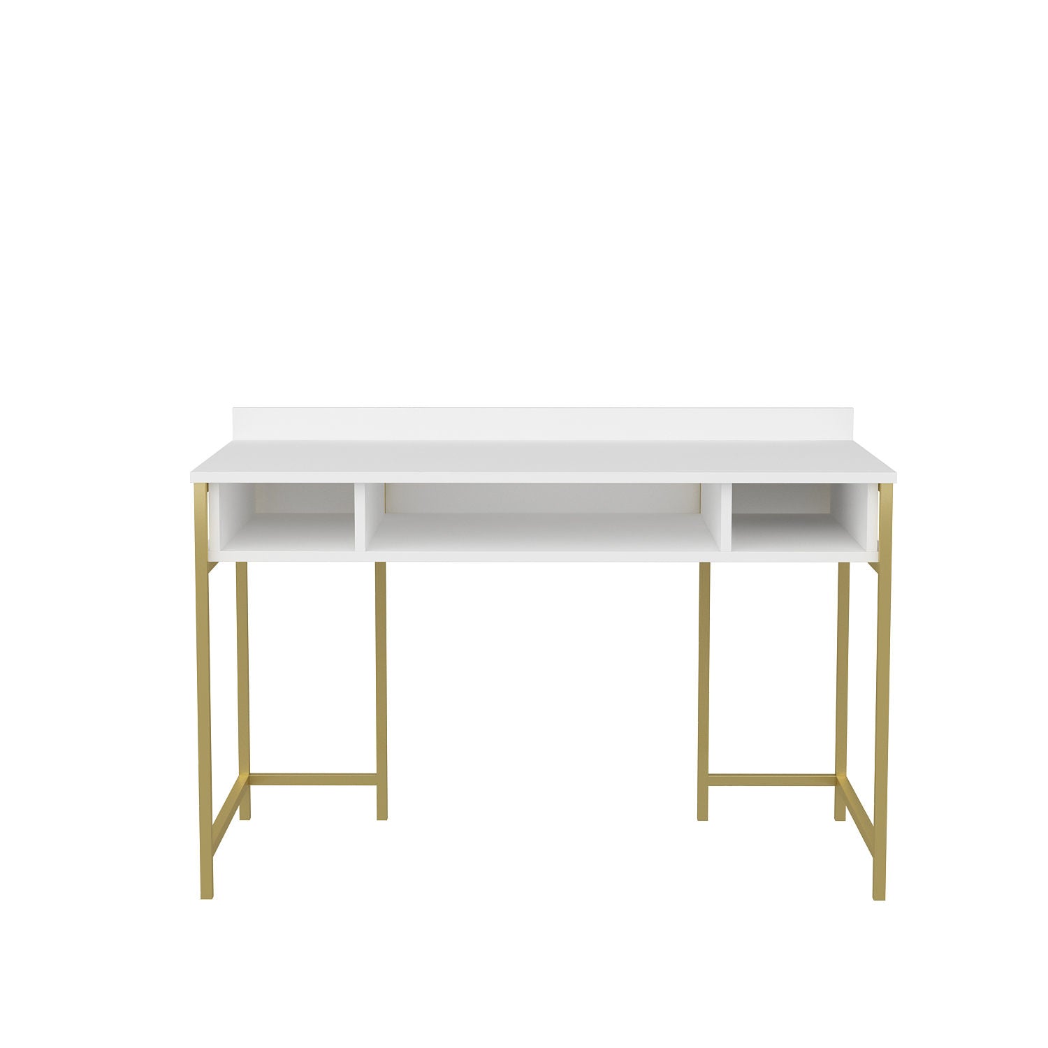 Birou Alma, alb/auriu, PAL, 120x60x75 cm | OCEAN.ro ️