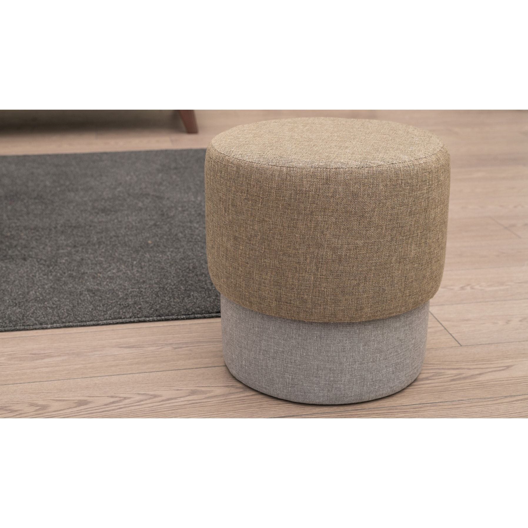 Taburet Felix, bej, cadru din lemn de fag/poliester si bumbac, 40x42x40 ...