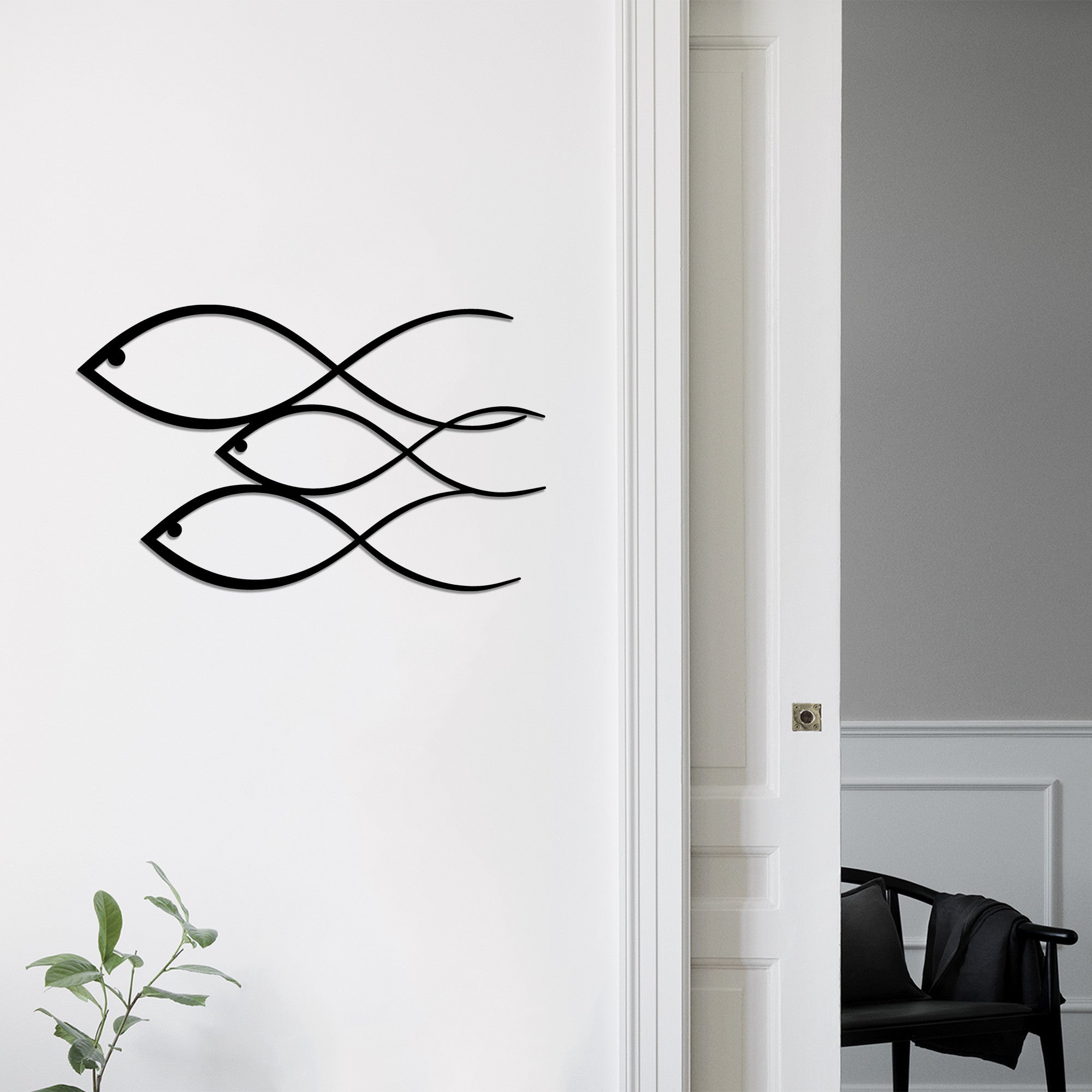 Decoratiune perete Fish, metal 100%, pesti, 50 x 30 cm | OCEAN.ro ️